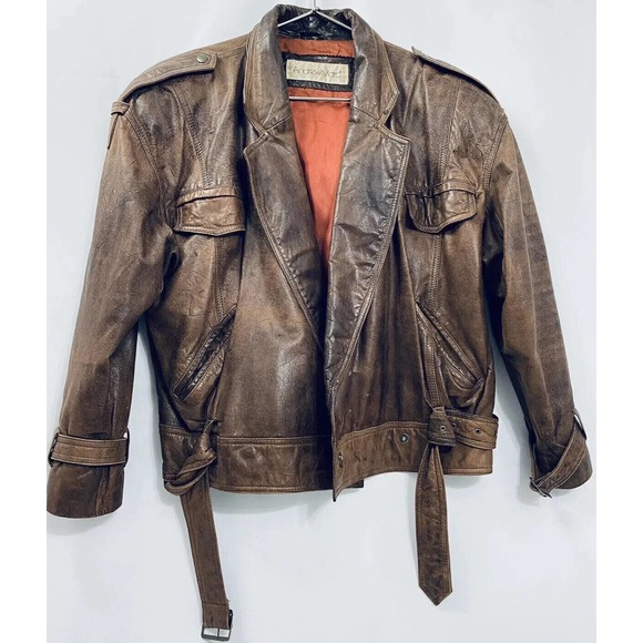 Vintage | Jackets & Coats | Vintage Leather Bomber Jacket Lg Andrew ...